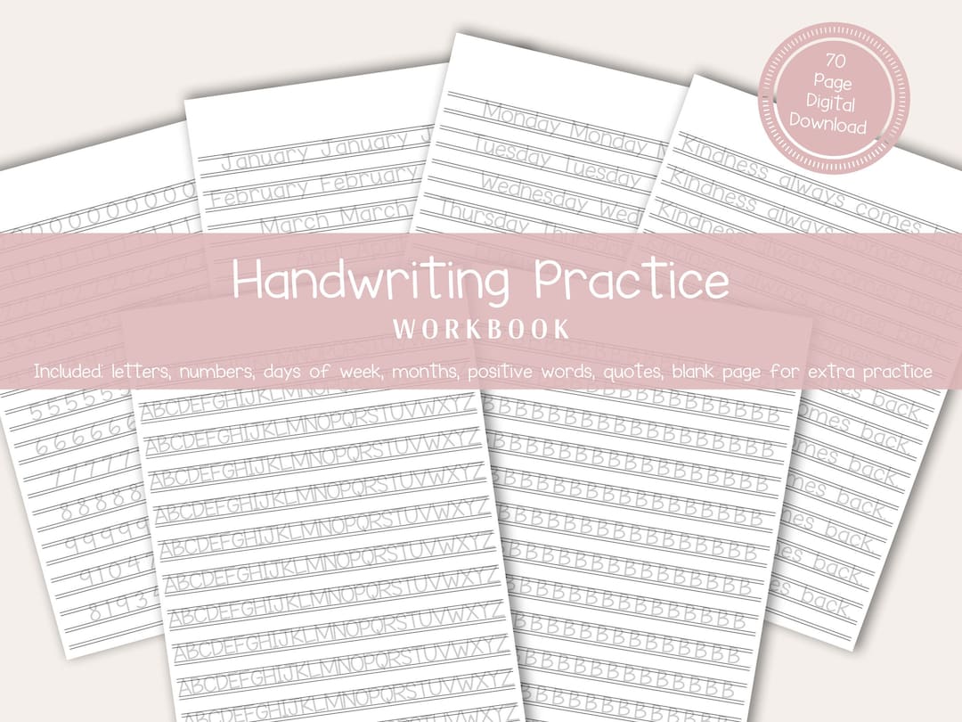70 Page Neat Handwriting Practice Sheets | Alphabet Tracing, Lettering ...