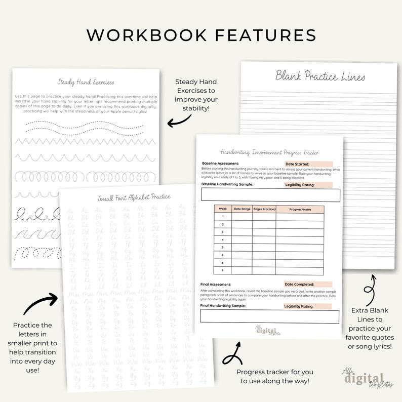 Monoline Bouncy Cursive Handwriting Practice Workbook, Lettering ...
