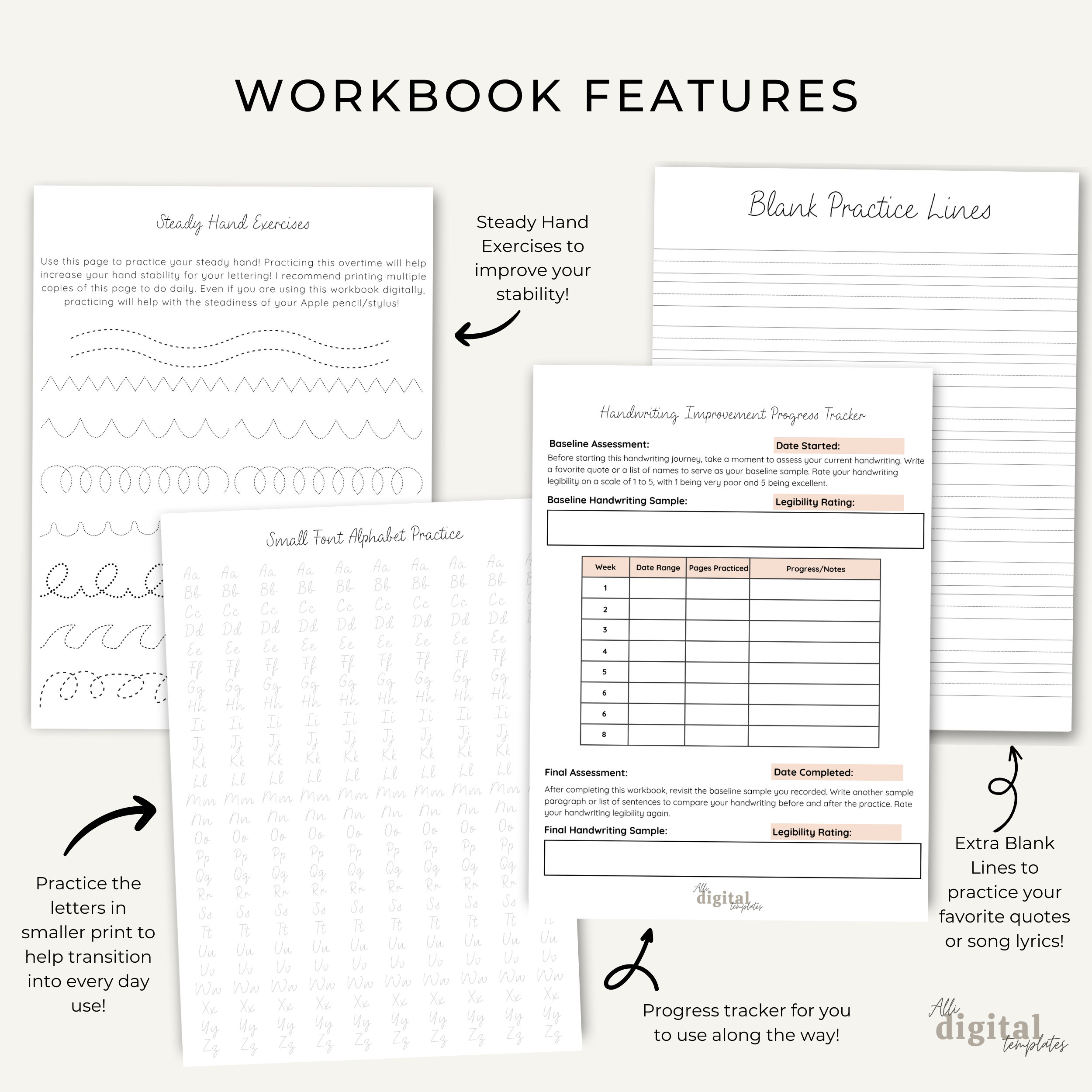 Monoline Bouncy Cursive Handwriting Practice Workbook, Lettering ...