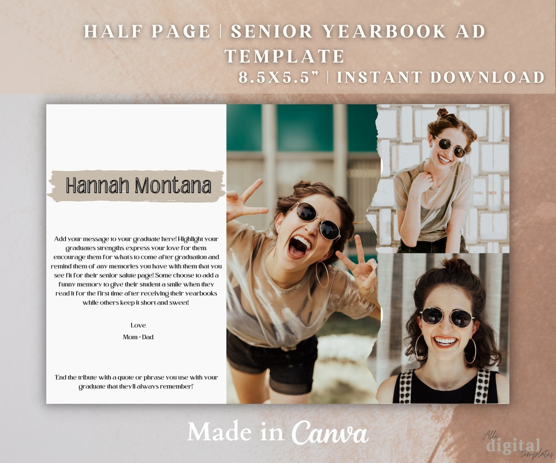 Half Page Ad for 2023 Yearbook , Graduation Ads, Senior Yearbook Ad ...