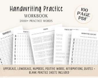 Cursive Handwriting A-Z Practice Sheets, Calligraphy Alphabet Writing ...
