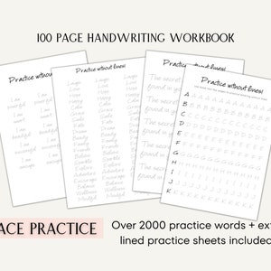 Handwriting Practice Workbook | Cute Handwriting Practice, Fancy ...