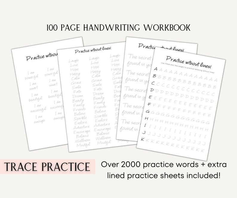 Handwriting Practice Workbook | Cute Handwriting Practice, Fancy ...