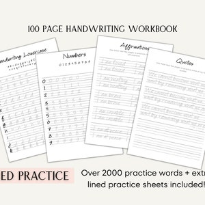 Handwriting Practice Workbook | Cute Handwriting Practice, Fancy ...