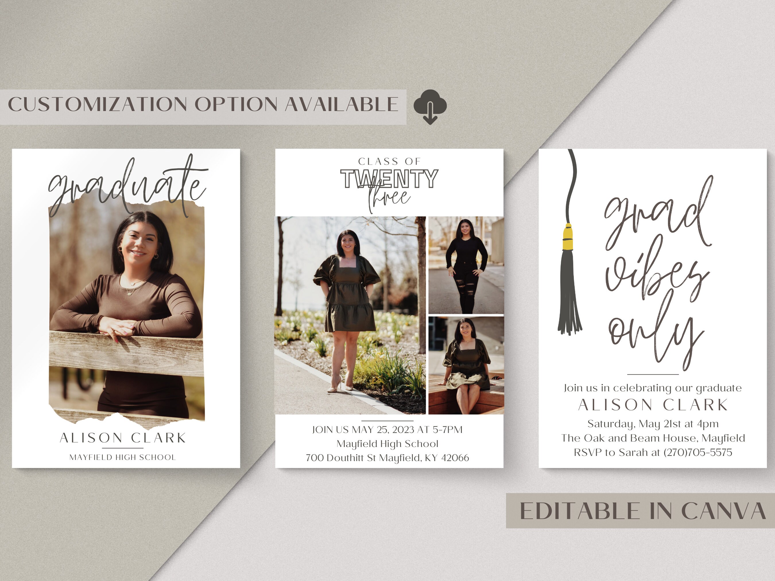 High School Graduation Invitation Template Editable Graduation Card ...