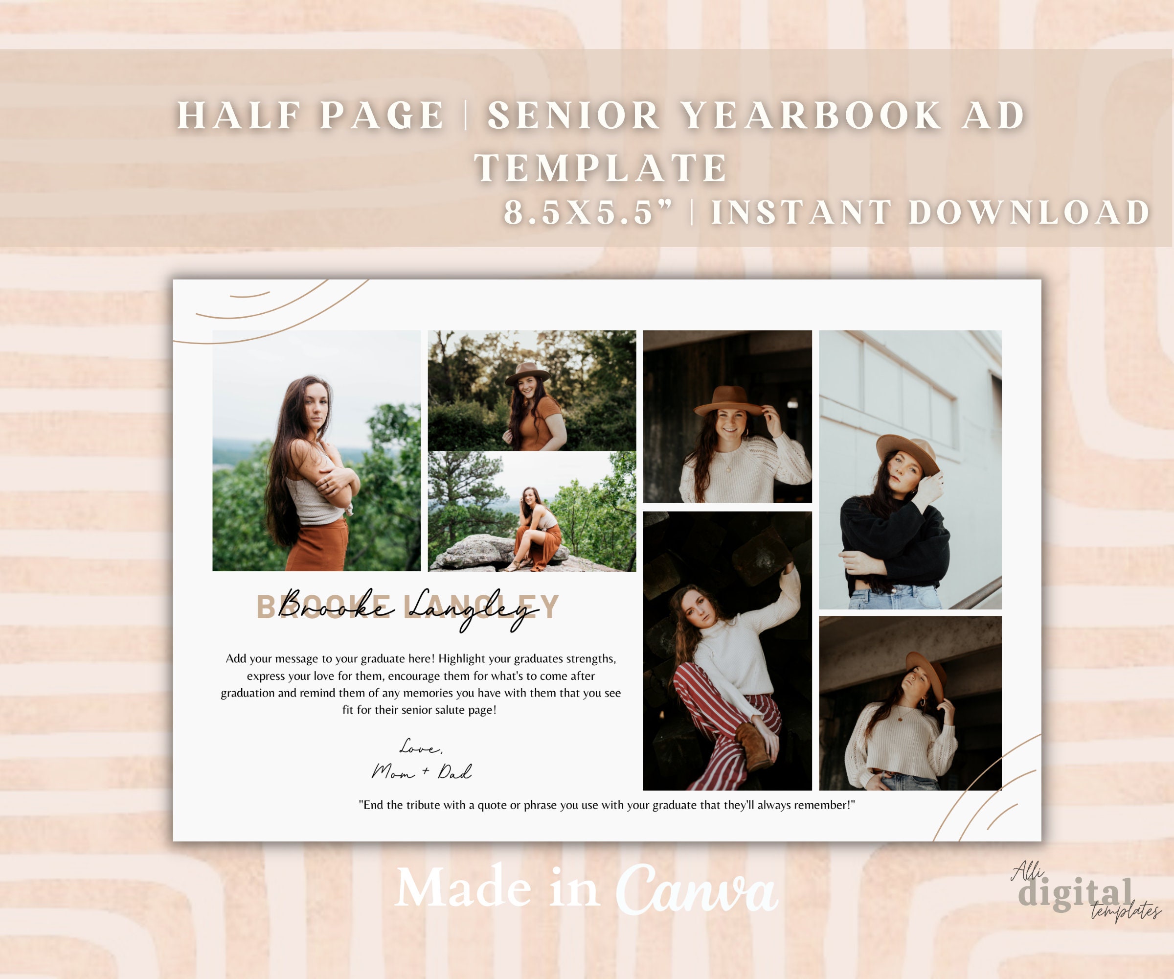 Senior Yearbook Half Page Layouts