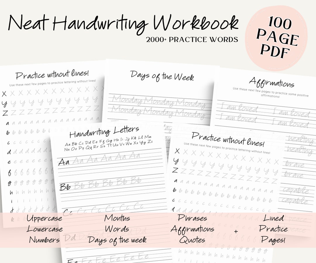 Handwriting Practice Workbook | Cute Handwriting Practice, Fancy ...