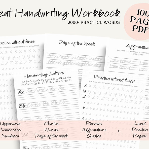 Fancy Calligraphy Practice Sheets - Etsy