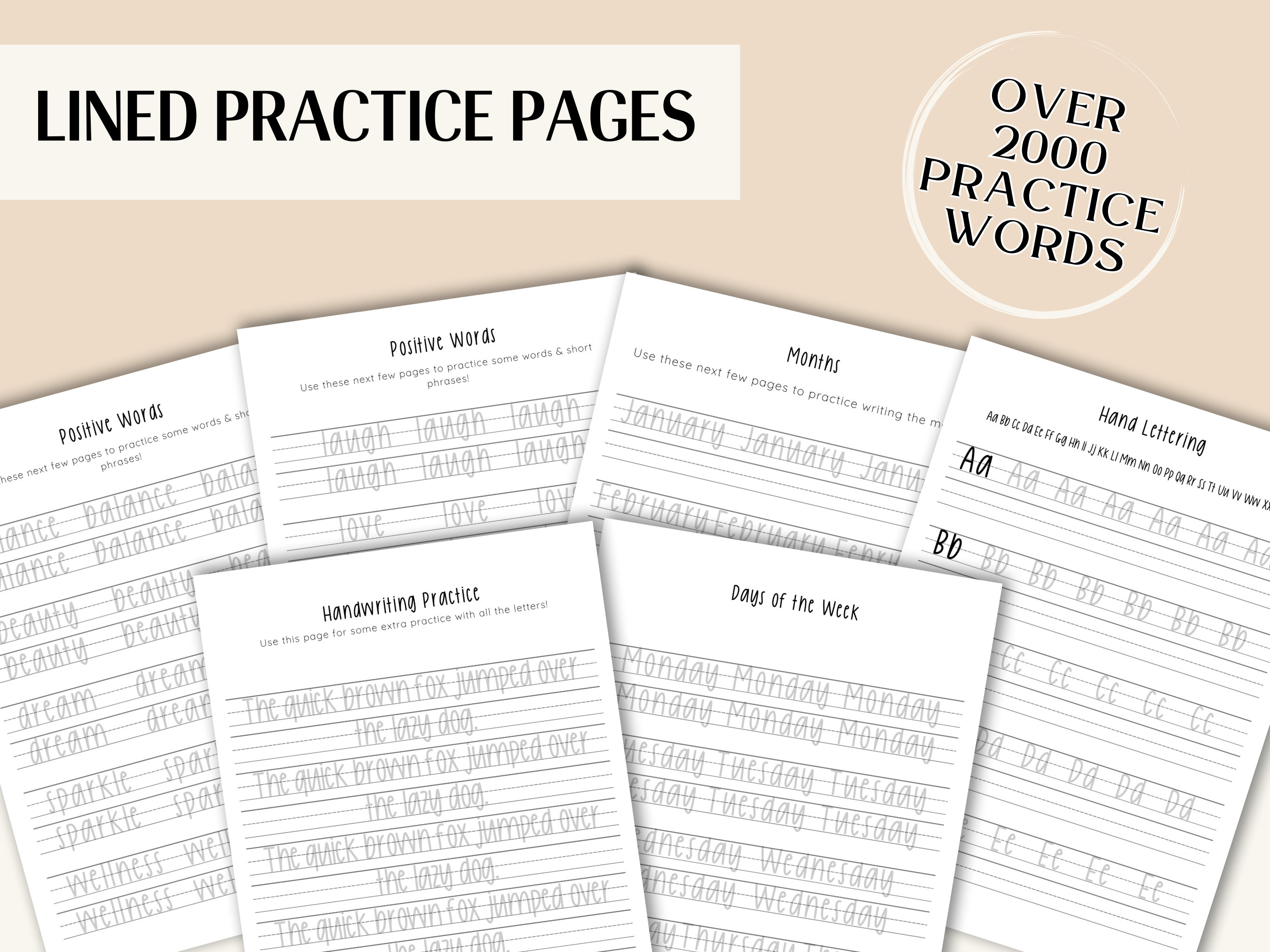 Printable Handwriting Worksheets Alphabet Writing Practice - Etsy