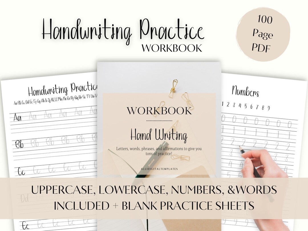 Cute Handwriting Practice Worksheets for Adults | Lettering Worksheets ...