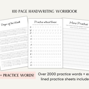 Handwriting Practice Workbook | Cute Handwriting Practice, Fancy ...