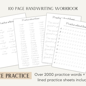 Handwriting Practice Sheets Printable | Hand Lettering Practice ...