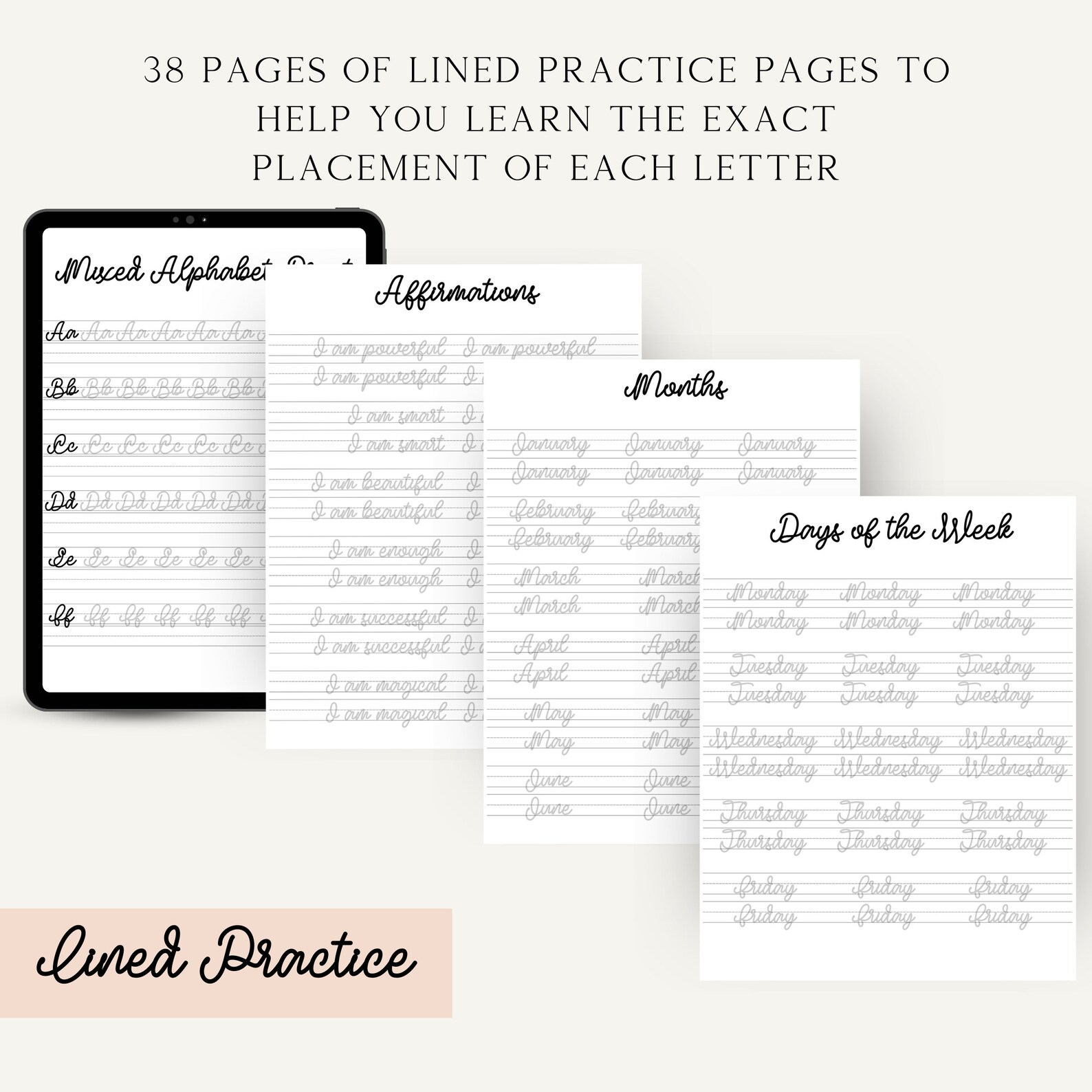 Monoline Bouncy Cursive Handwriting Practice Workbook, Lettering ...