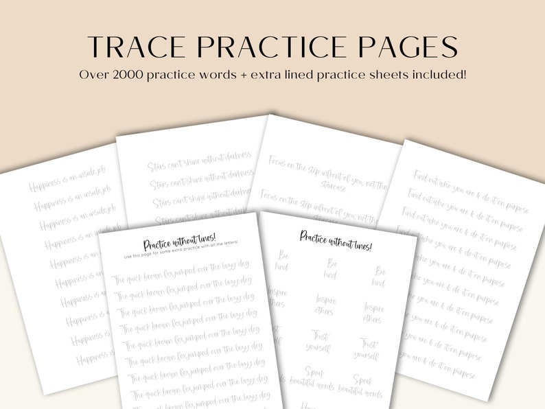Calligraphy Practice Sheets | Handwriting Practice Worksheets, Modern ...