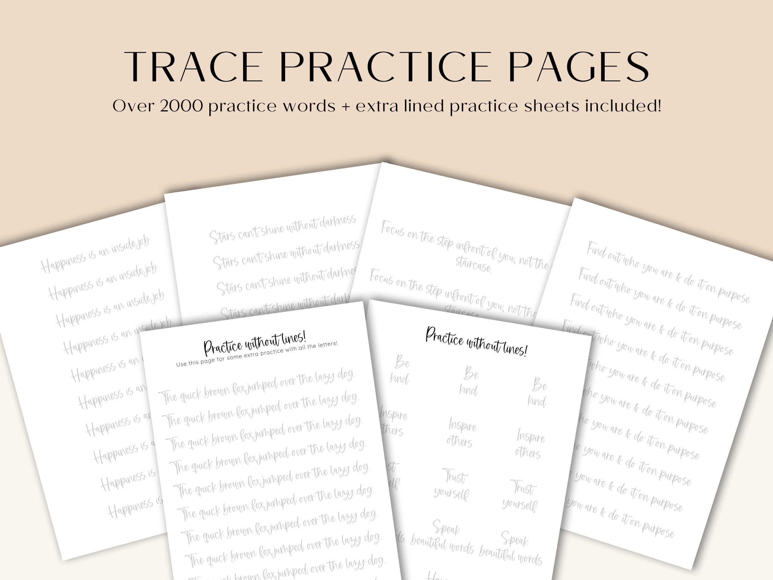 Calligraphy Practice Sheets Handwriting Practice Worksheets, Modern ...