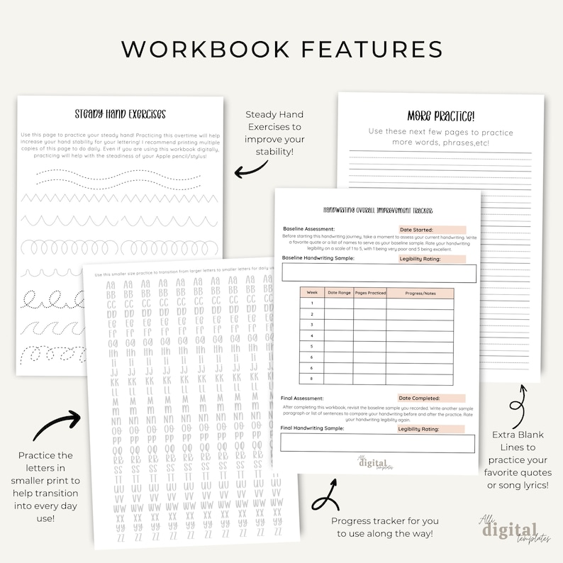 Hand Lettering Practice for Beginners, Alphabet Writing Practice, ABC ...