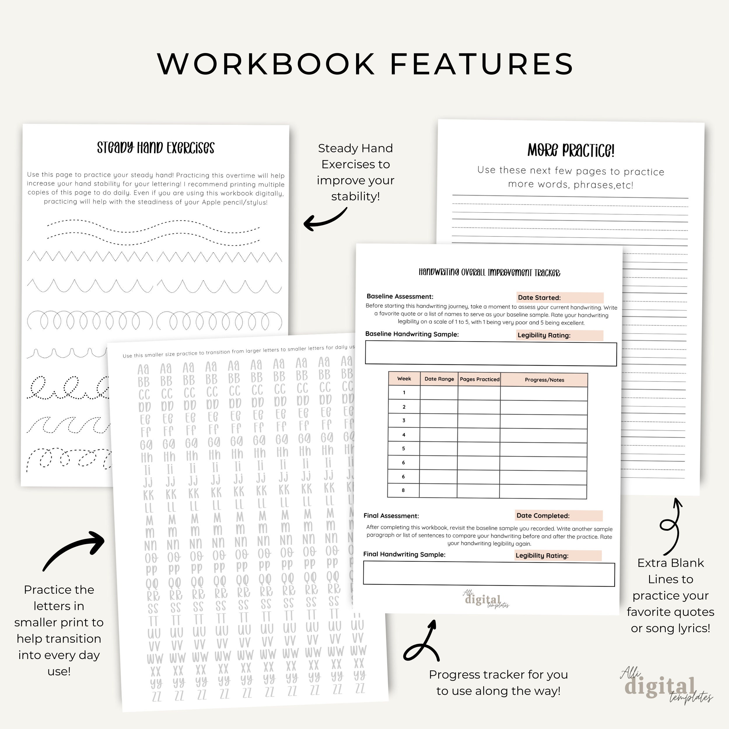 Hand Lettering Practice for Beginners, Alphabet Writing Practice, ABC ...