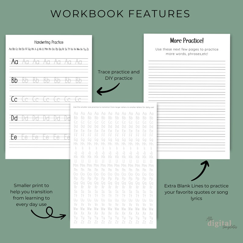 Hand Lettering Practice Sheets for Procreate 100 Page Neat Adult ...