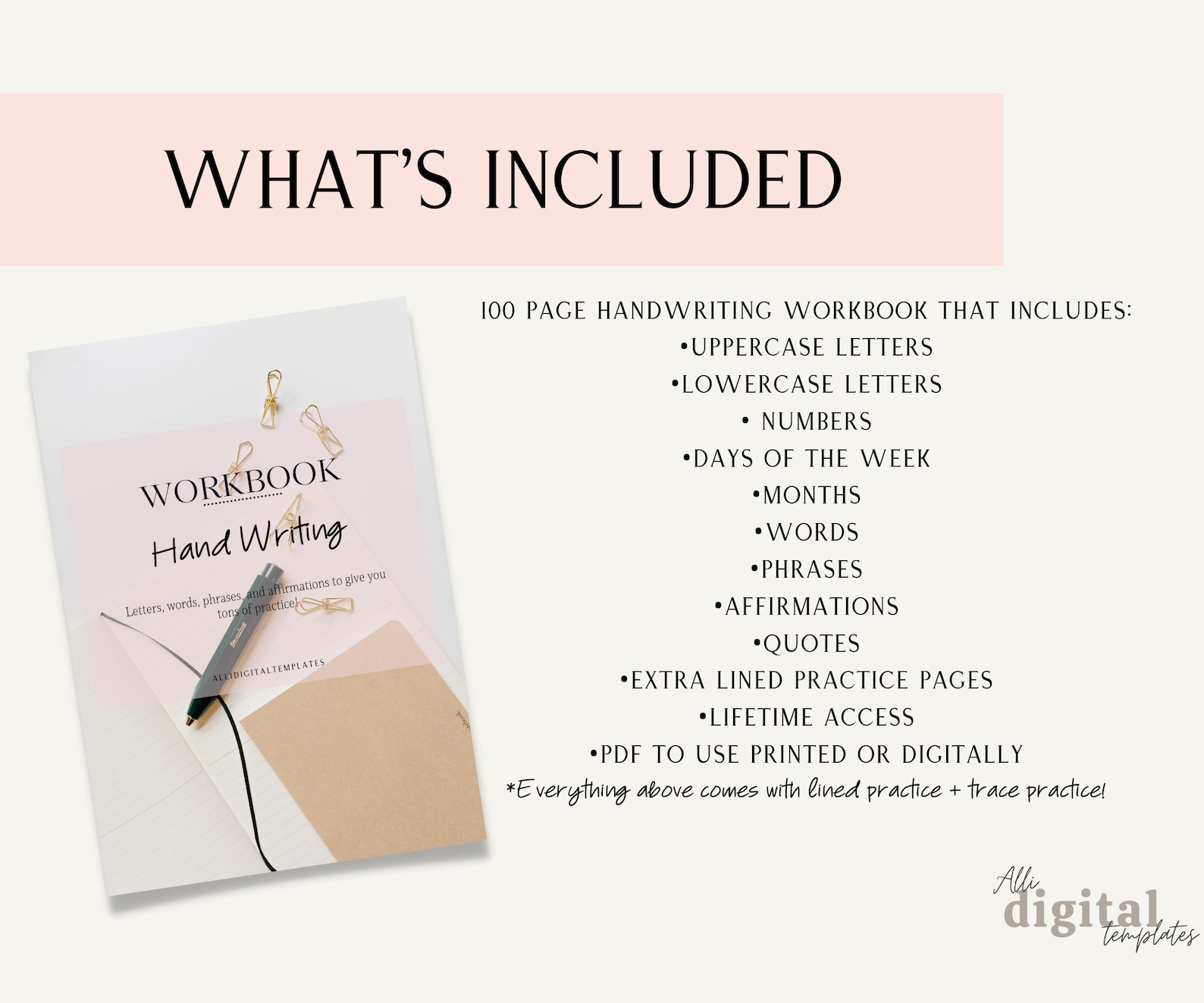 Handwriting Practice Workbook | Cute Handwriting Practice, Fancy ...