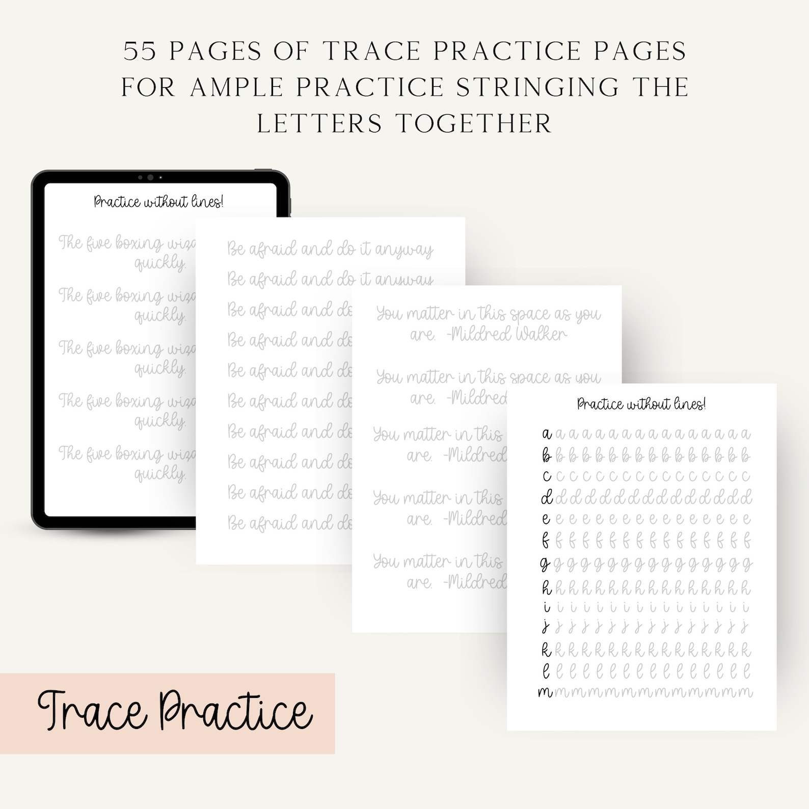 Monoline Bouncy Cursive Handwriting Practice Workbook, Lettering Guide ...