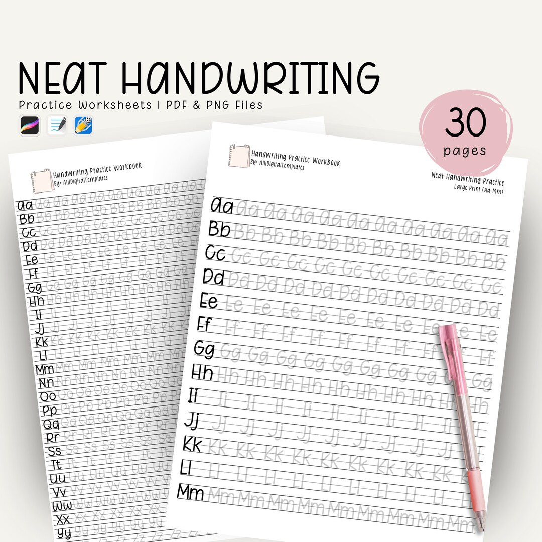 Neat Handwriting Practice Sheets, Printable Handwriting Worksheets ...