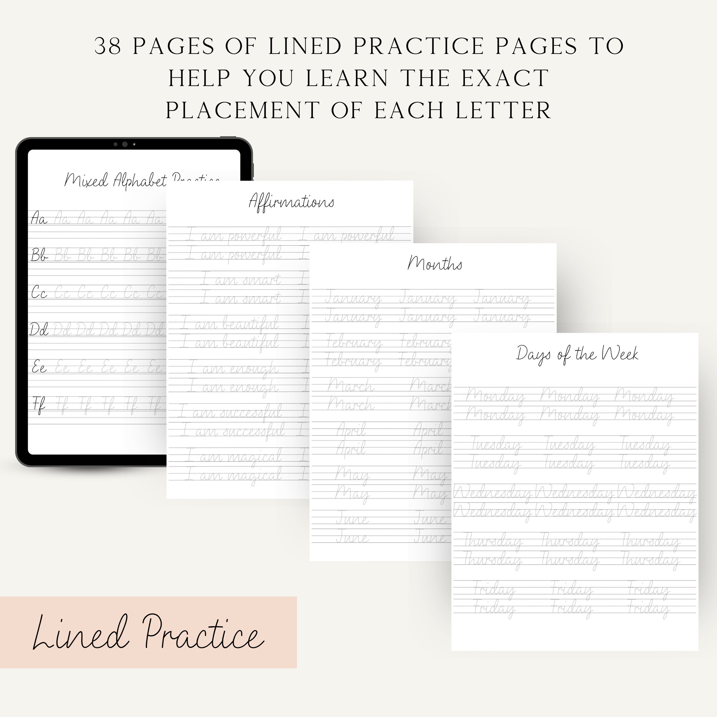 Monoline Bouncy Cursive Handwriting Practice Workbook, Lettering ...