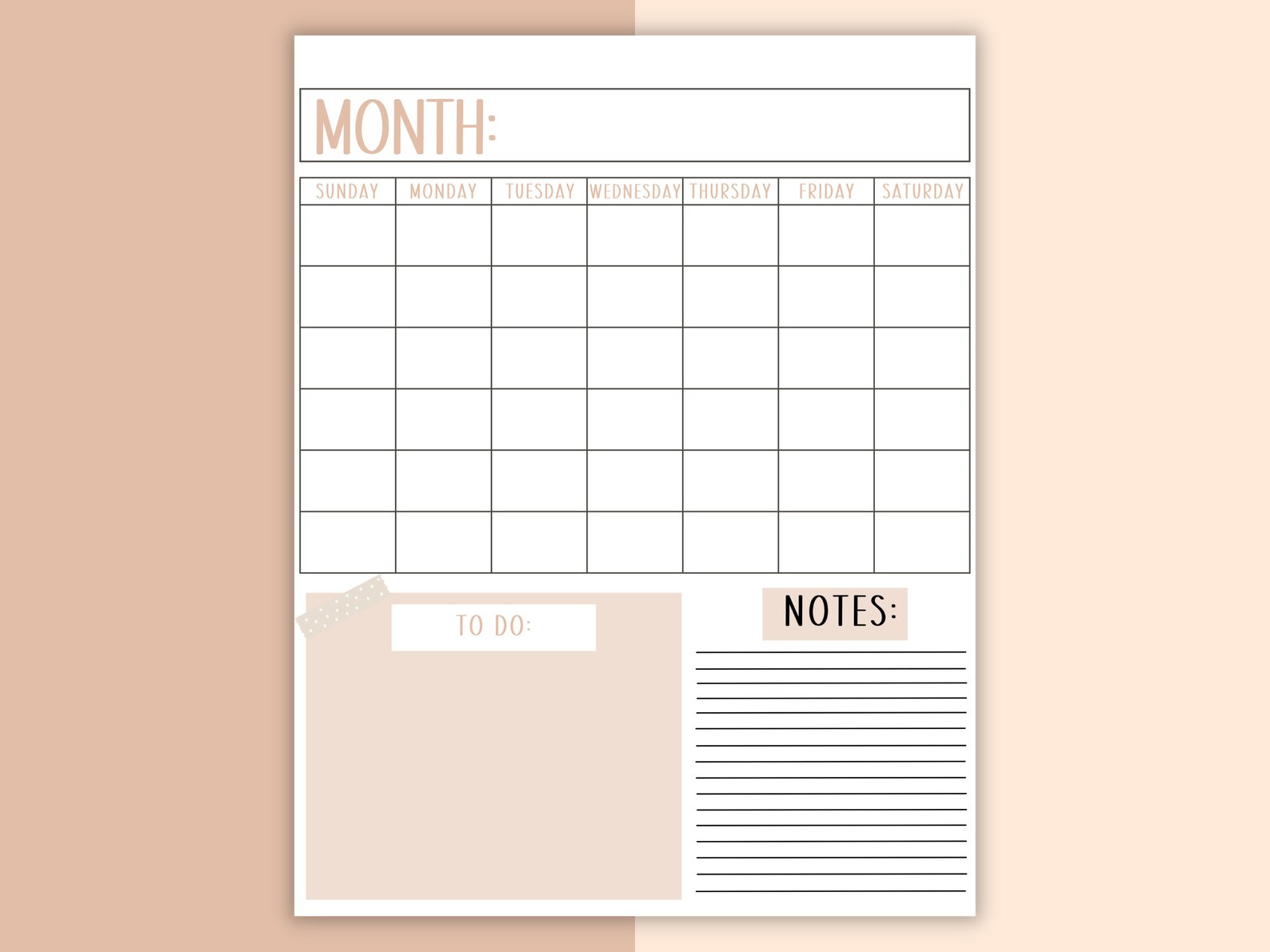 Printable Monthly Calendar | Blank Calendar | Calendar 2023 | Calendar ...
