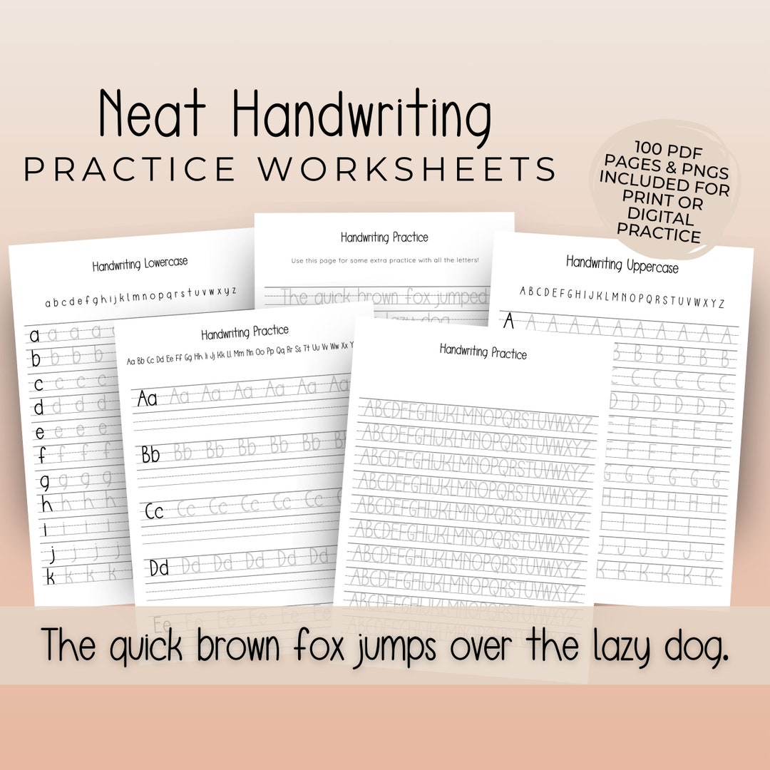 Neat Handwriting Practice Sheet | iPad Handwriting Practice, Penmanship ...
