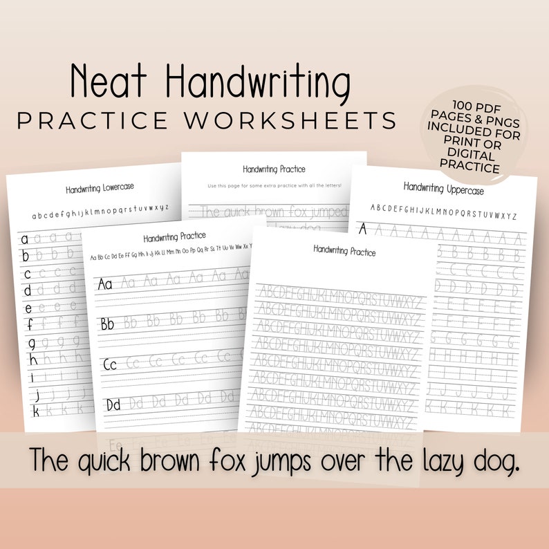 Neat Handwriting Practice Sheet | iPad Handwriting Practice, Penmanship ...