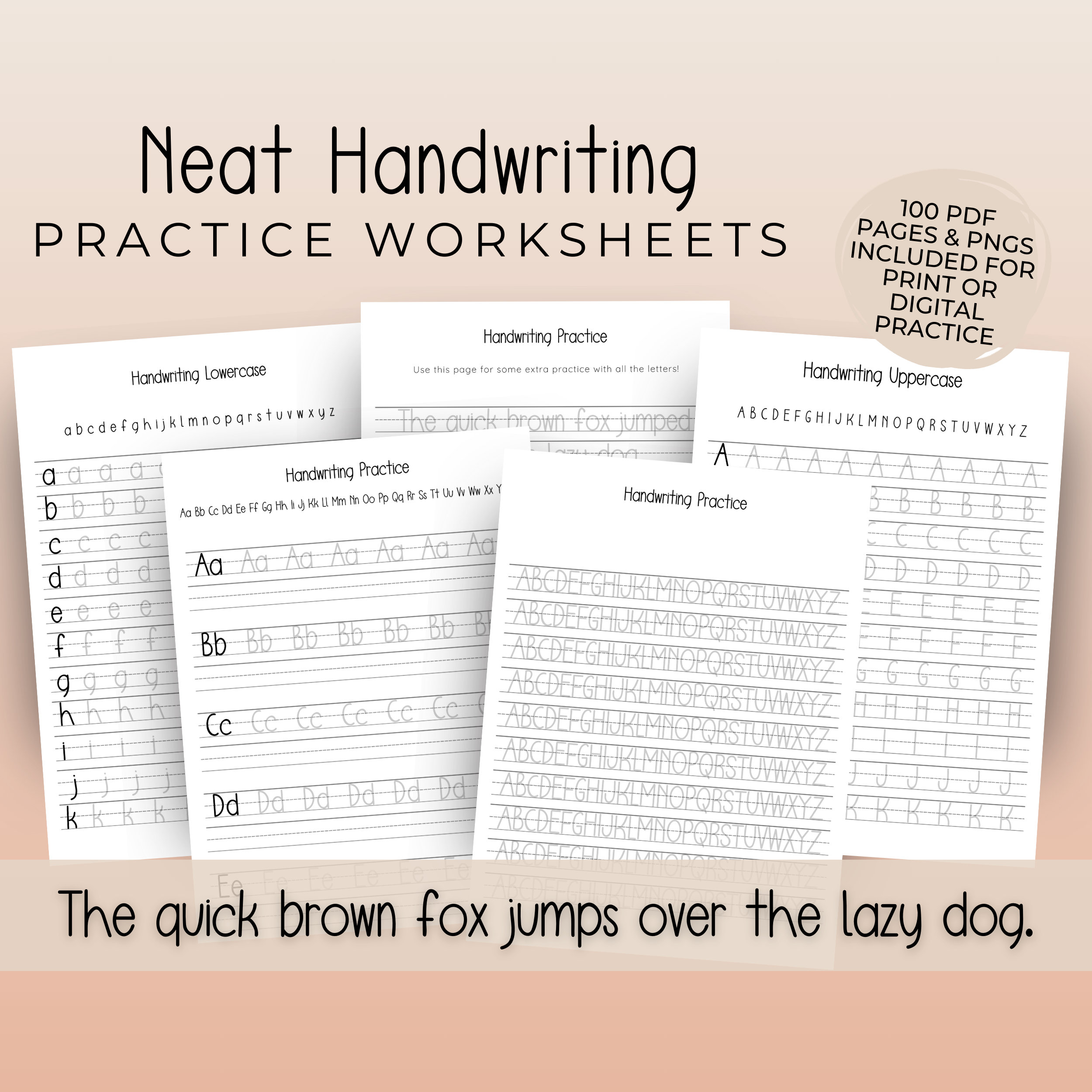 Neat Handwriting Practice Sheet | iPad Handwriting Practice, Penmanship ...