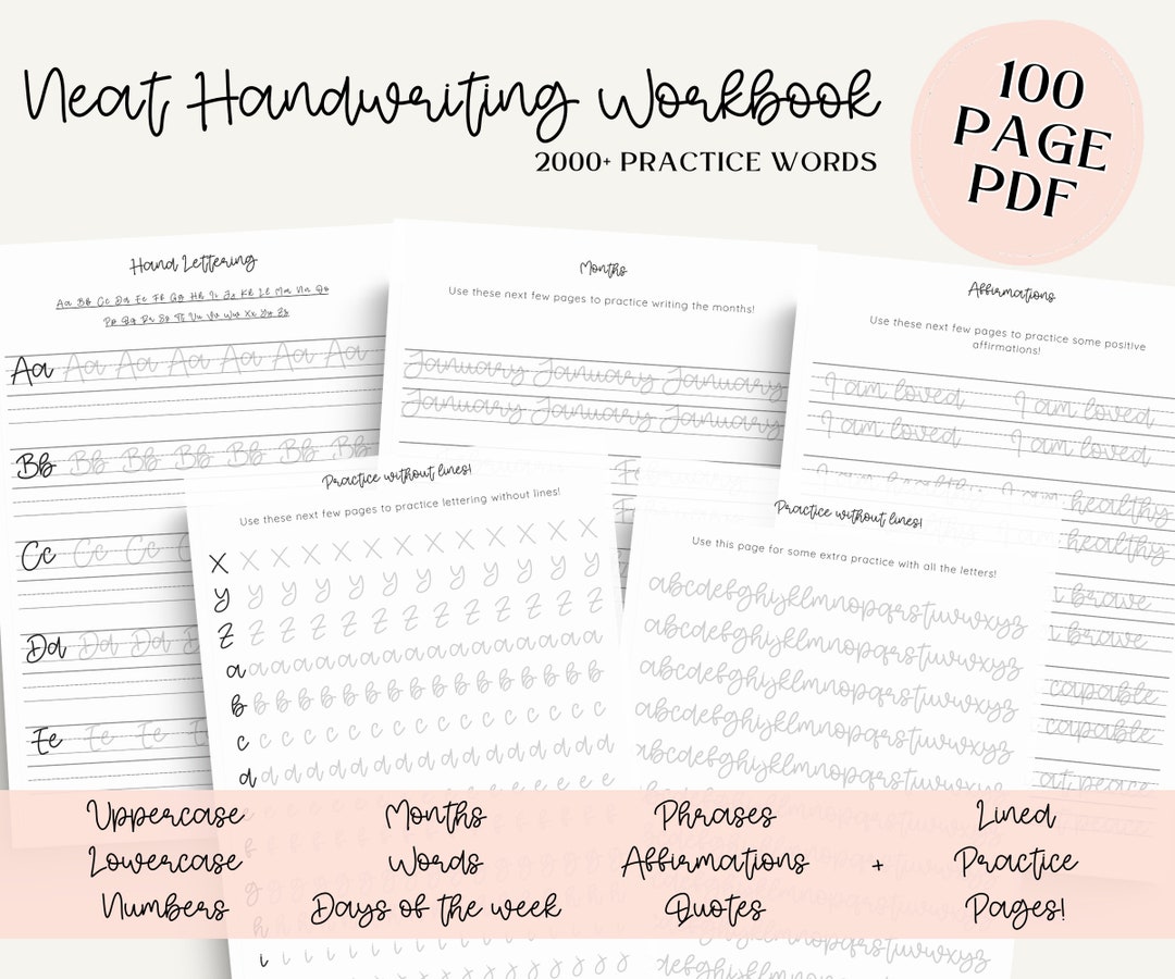 Handwriting Practice Workbook | Procreate Lettering Practice, Modern ...