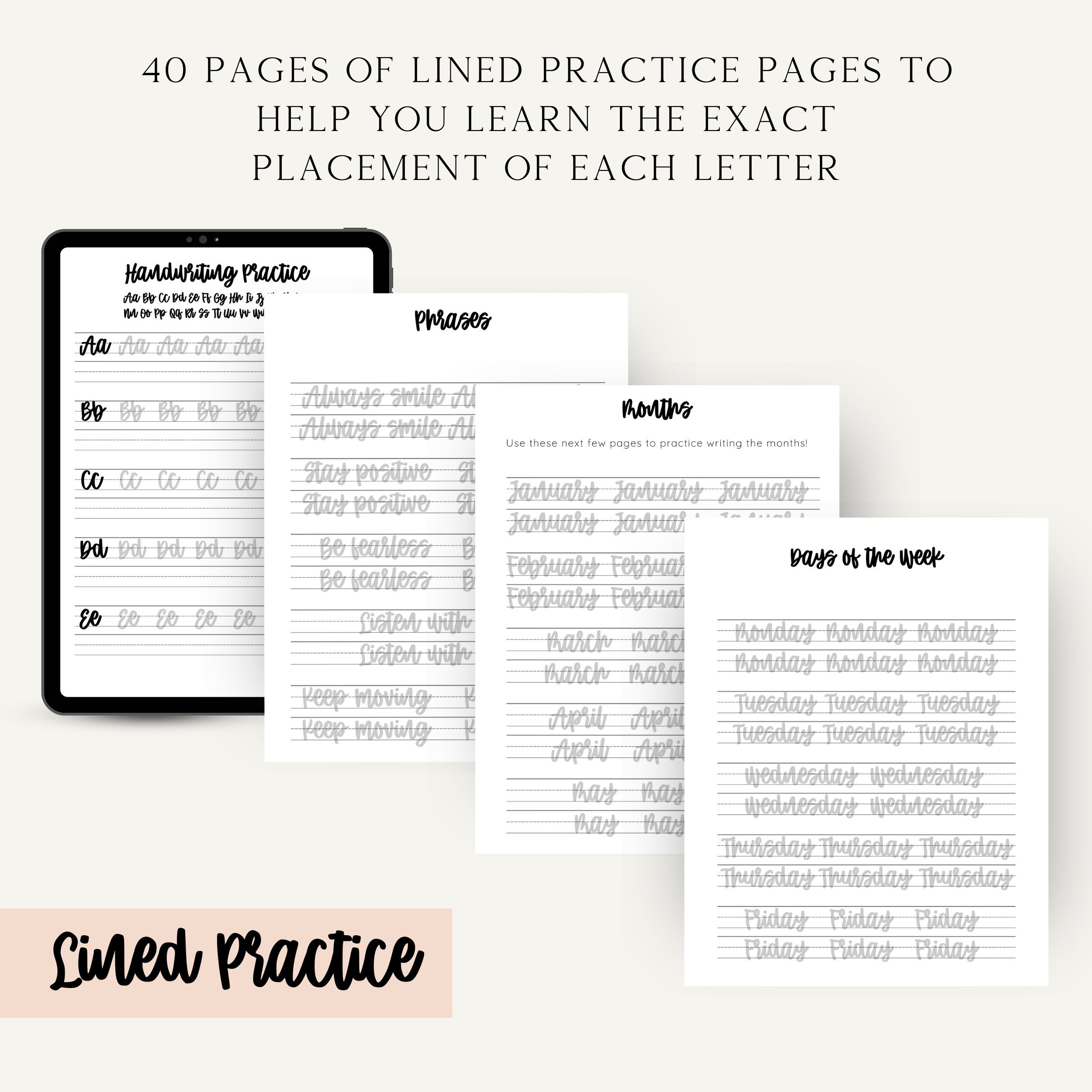 Monoline Bouncy Cursive Handwriting Practice Workbook, Lettering ...