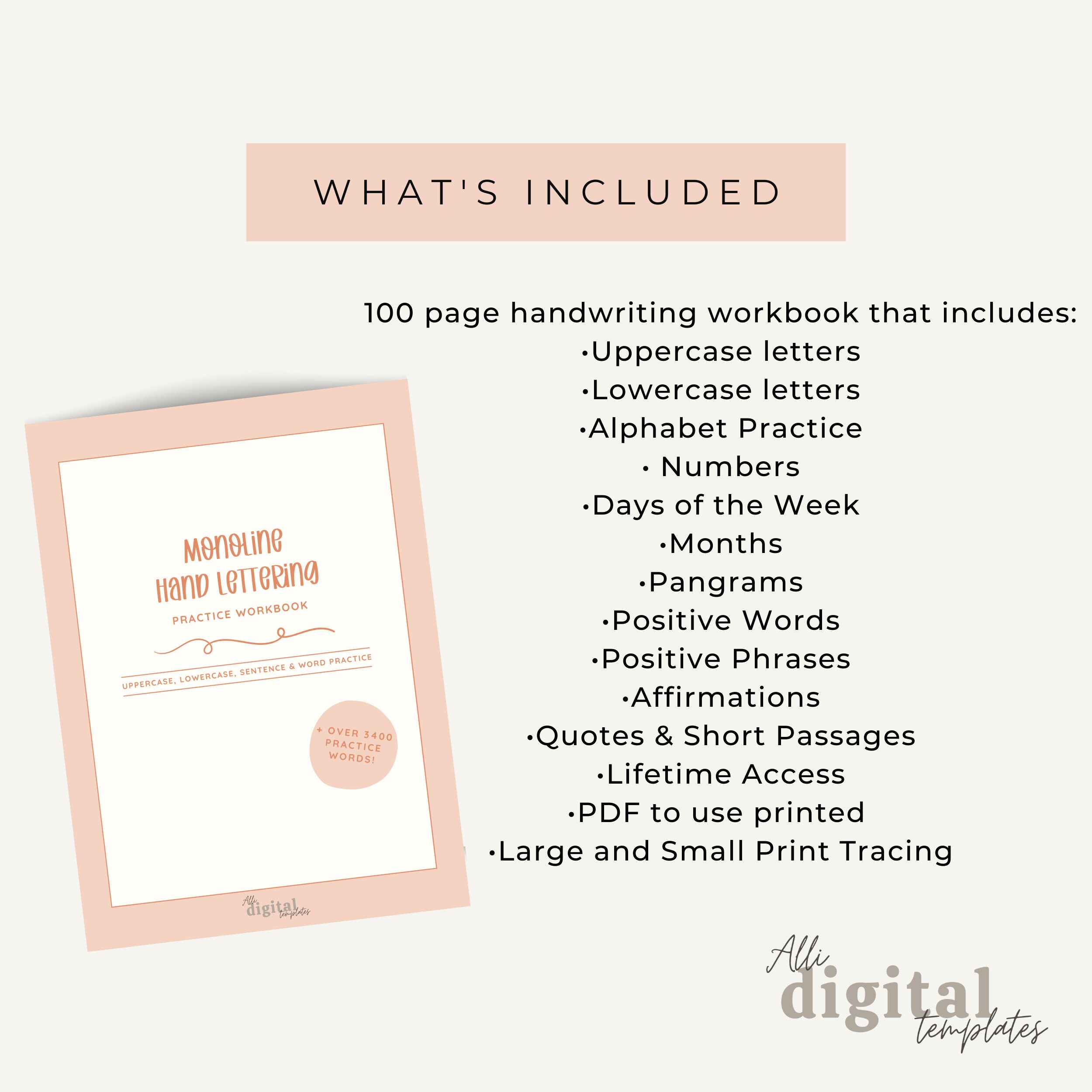 Hand Lettering Practice for Beginners, Alphabet Writing Practice, ABC ...