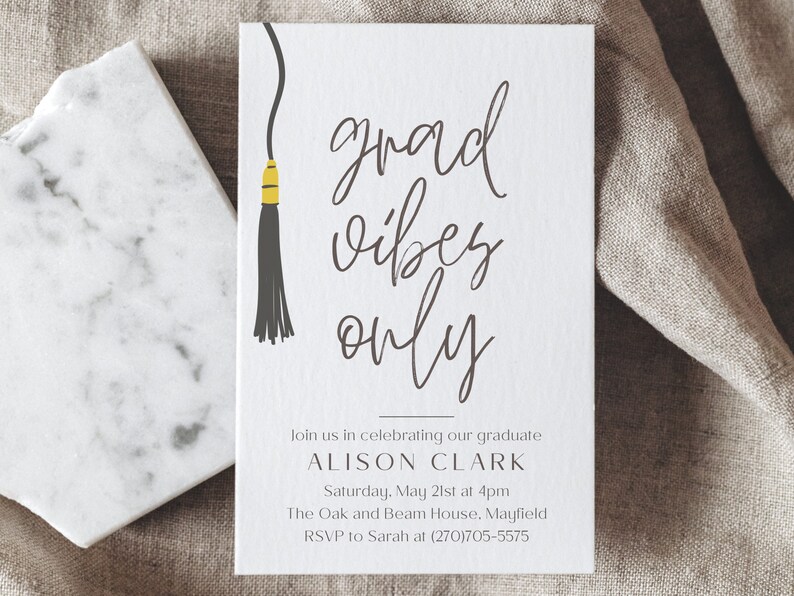 High School Graduation Invitation Template Editable Graduation Card ...