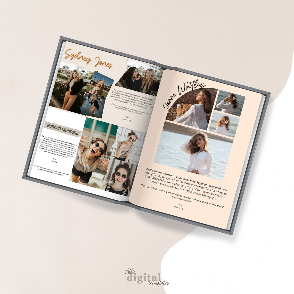 Half Page Custom Yearbook Ad Template for Senior Tribute Yearbook ...