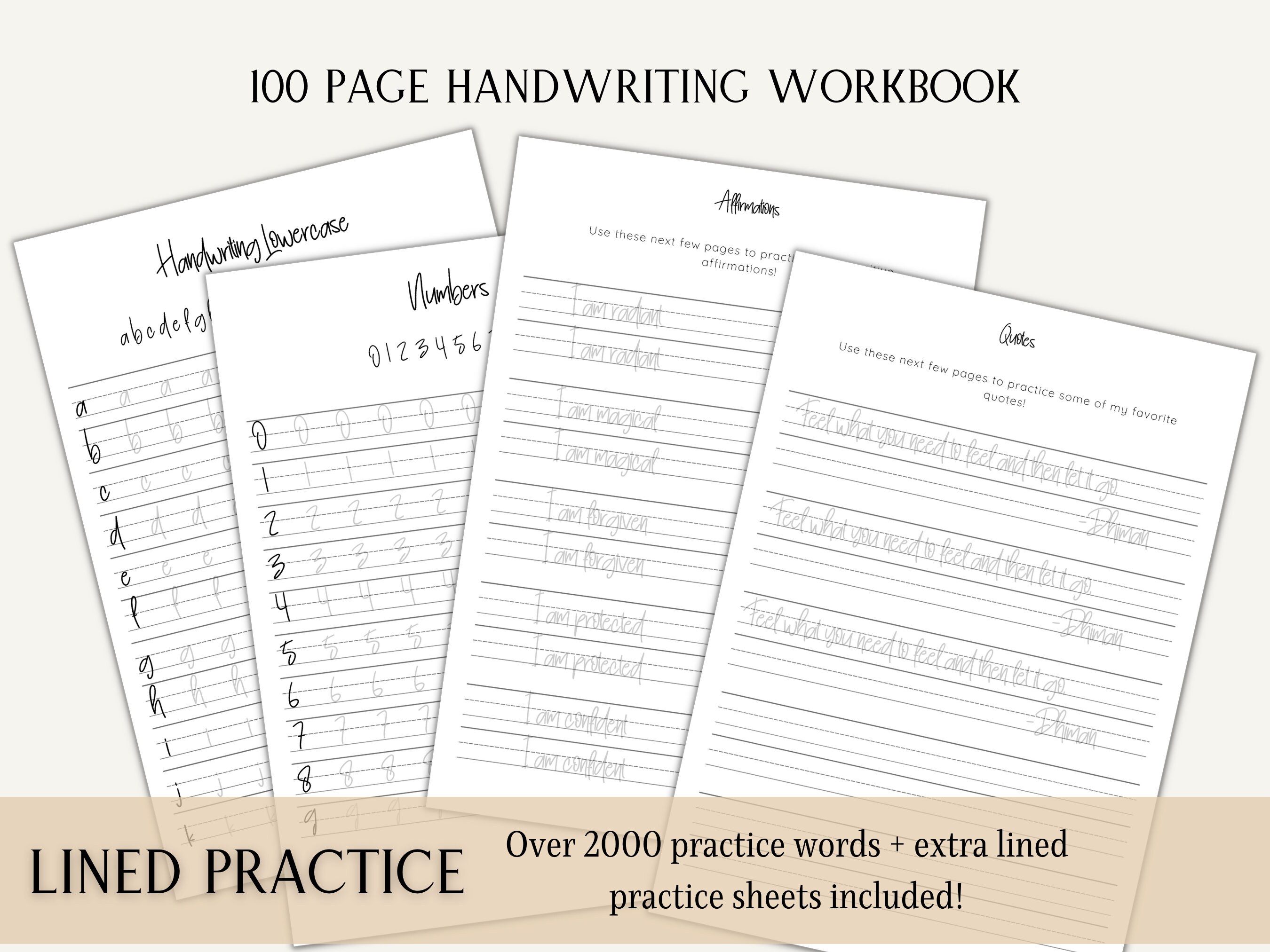 Handwriting Practice Worksheets Cute Handwriting Practice - Etsy