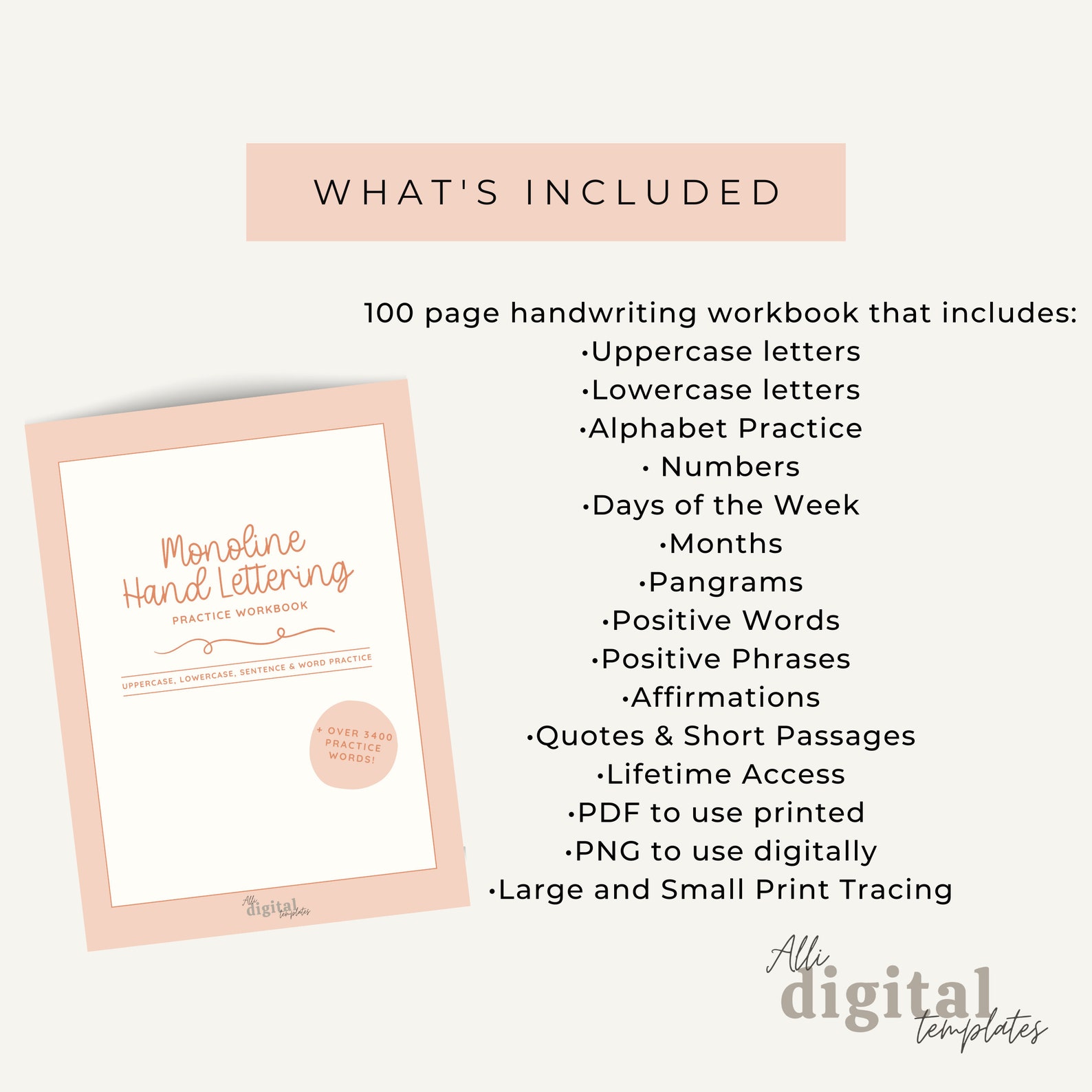 Monoline Bouncy Cursive Handwriting Practice Workbook, Lettering Guide ...