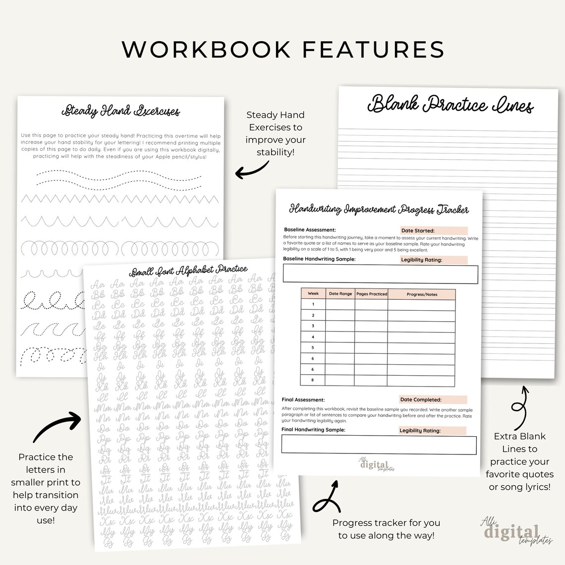 Monoline Bouncy Cursive Handwriting Practice Workbook, Lettering ...
