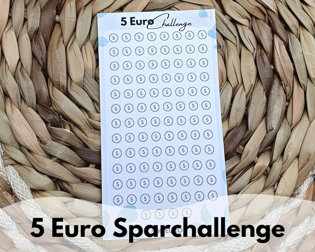 5 Euro Challenge Savings Challenge Save Money With - Etsy