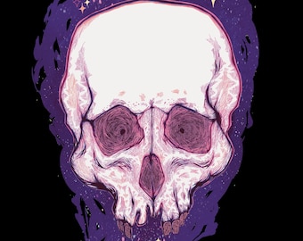 Cosmic Skull - Printable AI Generated Art, Art Print, Instant Download ...