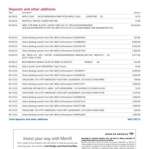 BOA Bank Statement - Etsy