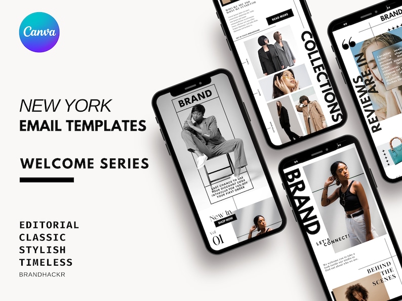 Welcome Email Sequence Templates | Editable Brand Welcome Flow ...