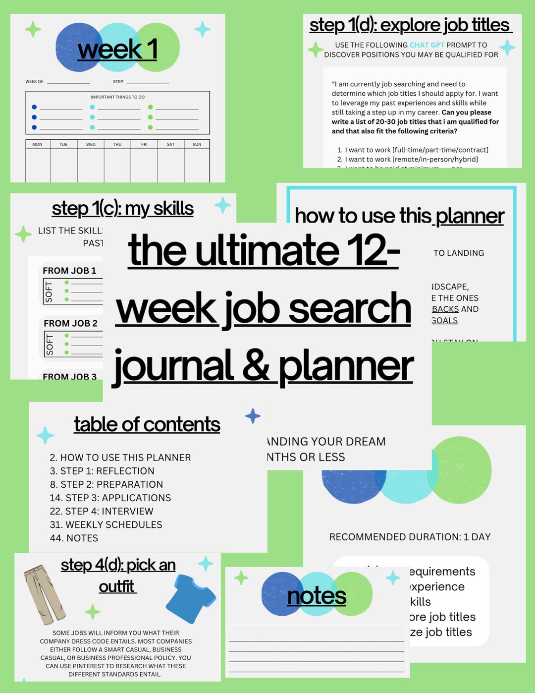Job Search Journal and Planner - Etsy