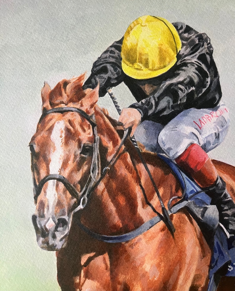 Horse Racing Art Print stradivarius and Frankie - Etsy