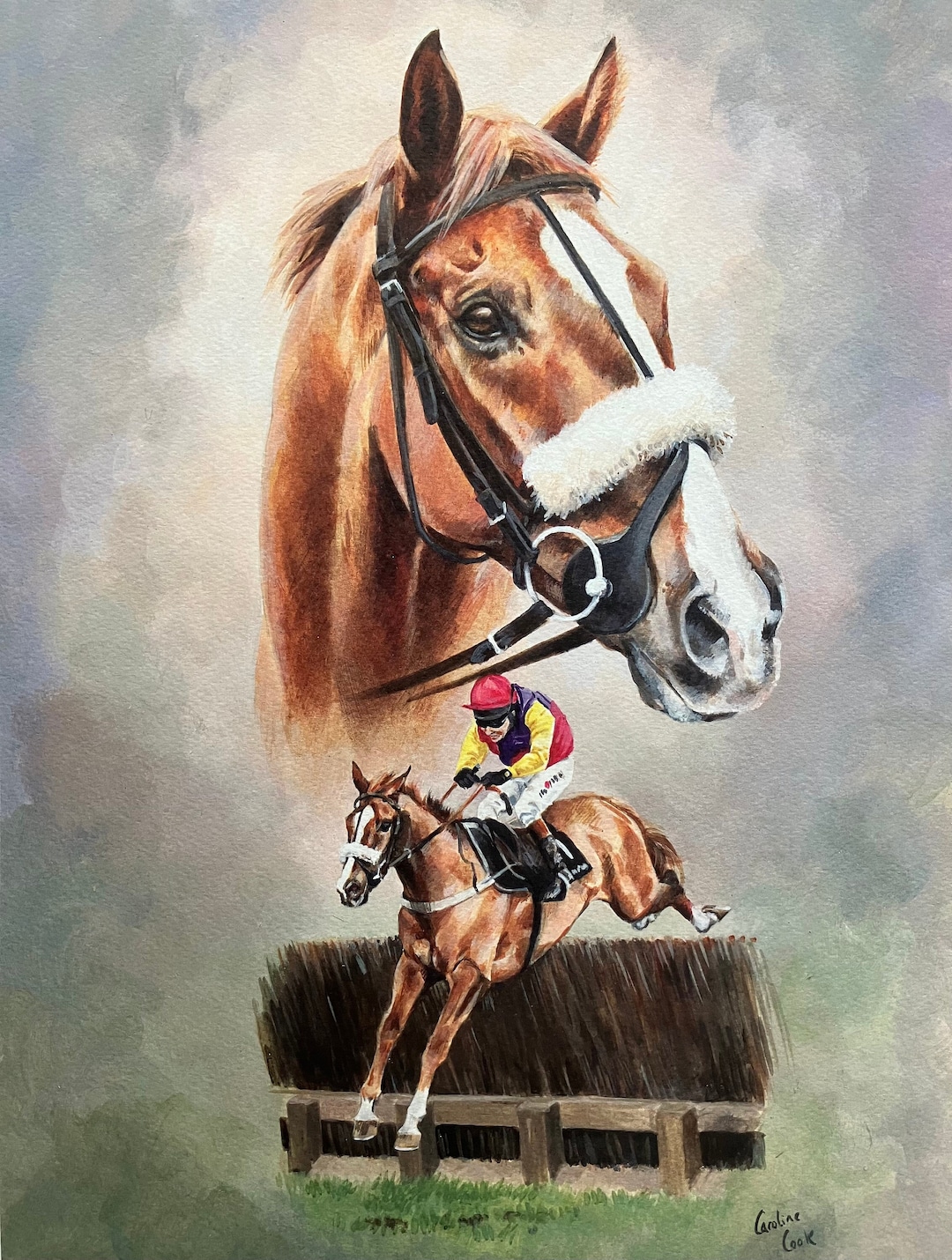 Horse Racing Art Print "a Study of Native River" Horse Racing Limited ...
