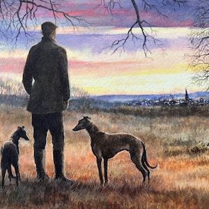 Lurcher/greyhound Print "shadow Hunters" Dog Art - Etsy