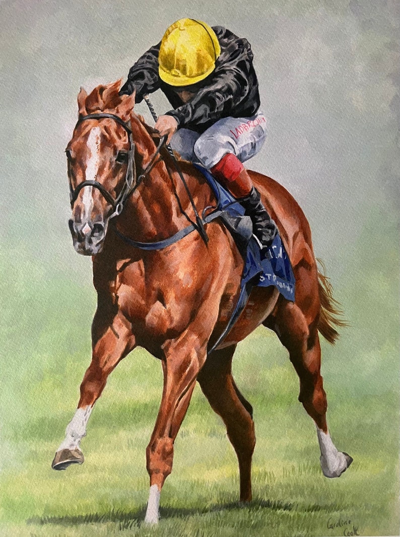Horse Racing Art Print stradivarius and Frankie - Etsy