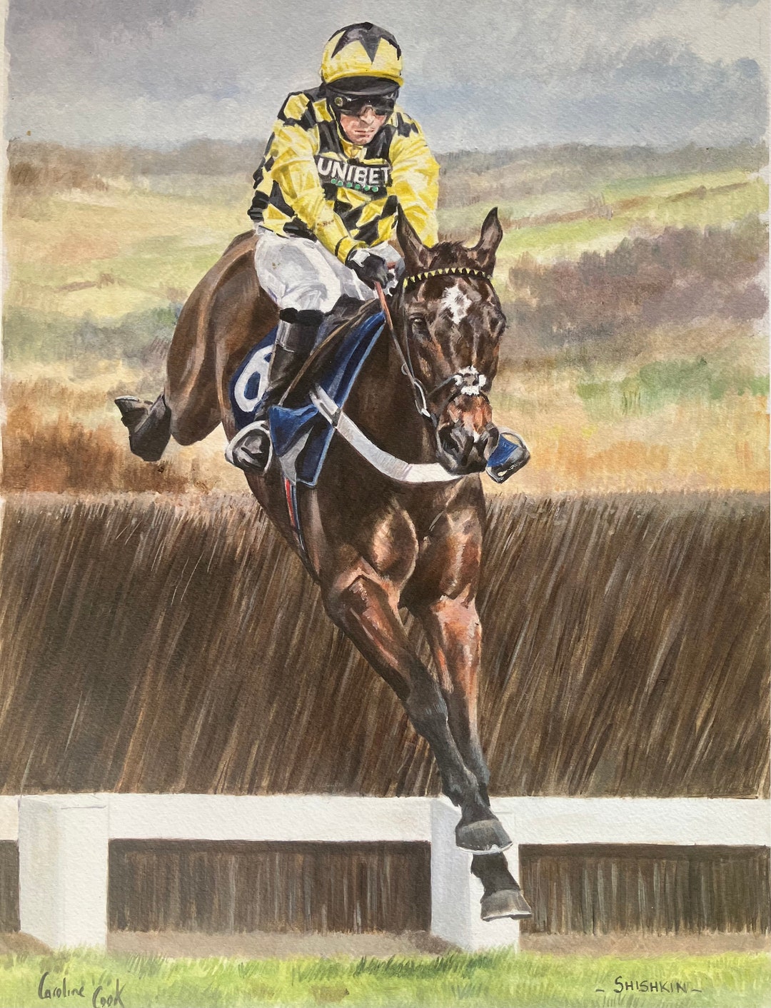 Horse Racing Art Print "shishkin at Cheltenham" - Etsy