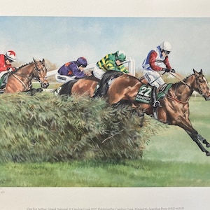 Horse Racing Art Print "one for Arthur Wins the National" Grand ...