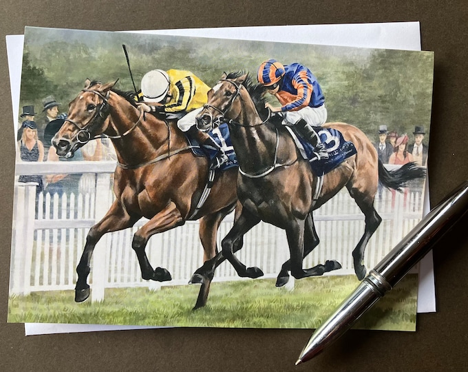 Horse Racing Art Greeting Card. Big Orange and Order of St George Ar ...